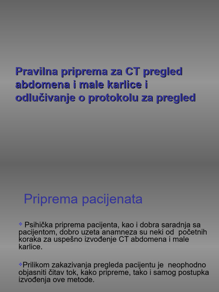 Priprema Za CT Pregled VZS | PDF
