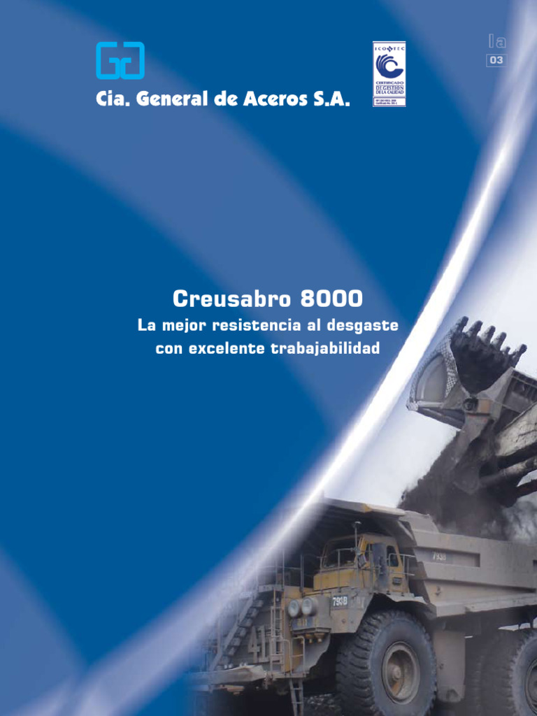 Creusabro 8000: Acero Antidesgaste Superior | PDF | Acero | Tratamiento ...