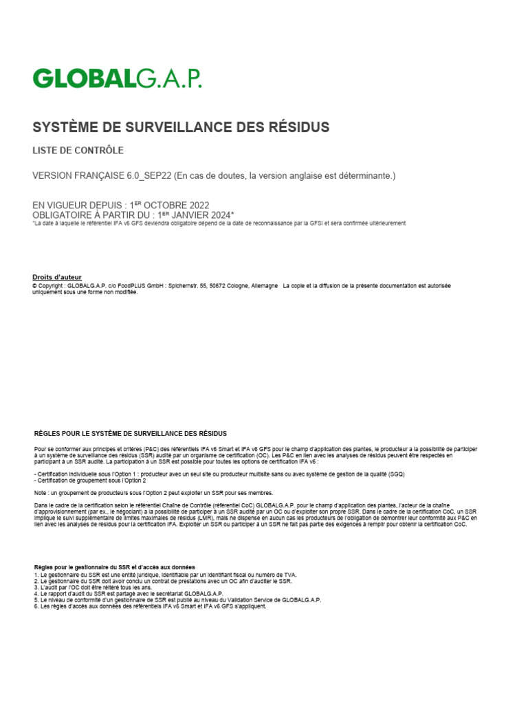 IFA RMS Checklist v6 0 Sep22 Protected FR | PDF | Audit ...