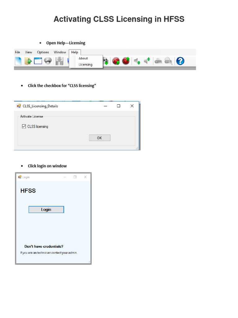 HFSS CLSS Licensing Instructions | PDF