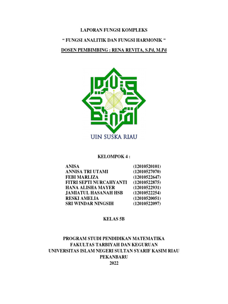 Fungsi Analitik dan Harmonik dalam Matematika | PDF