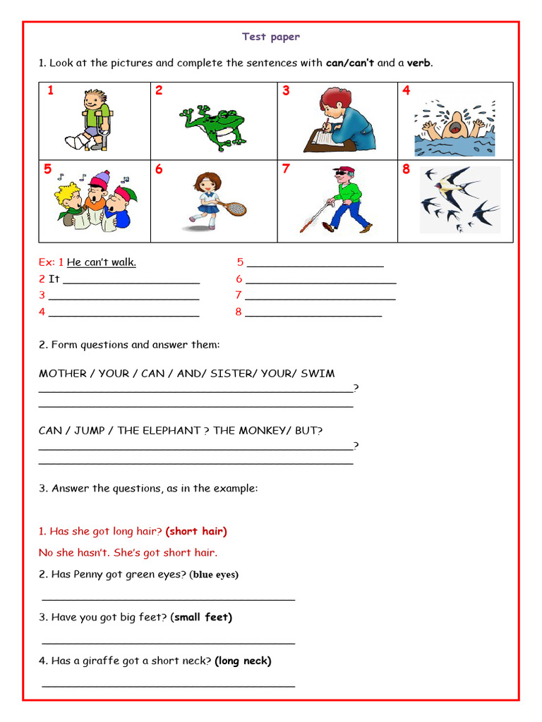 Test Engleza, Clasa 3 CAN - HAVE GOT - DO QUEST - SCHOOL SUBJECTS | PDF