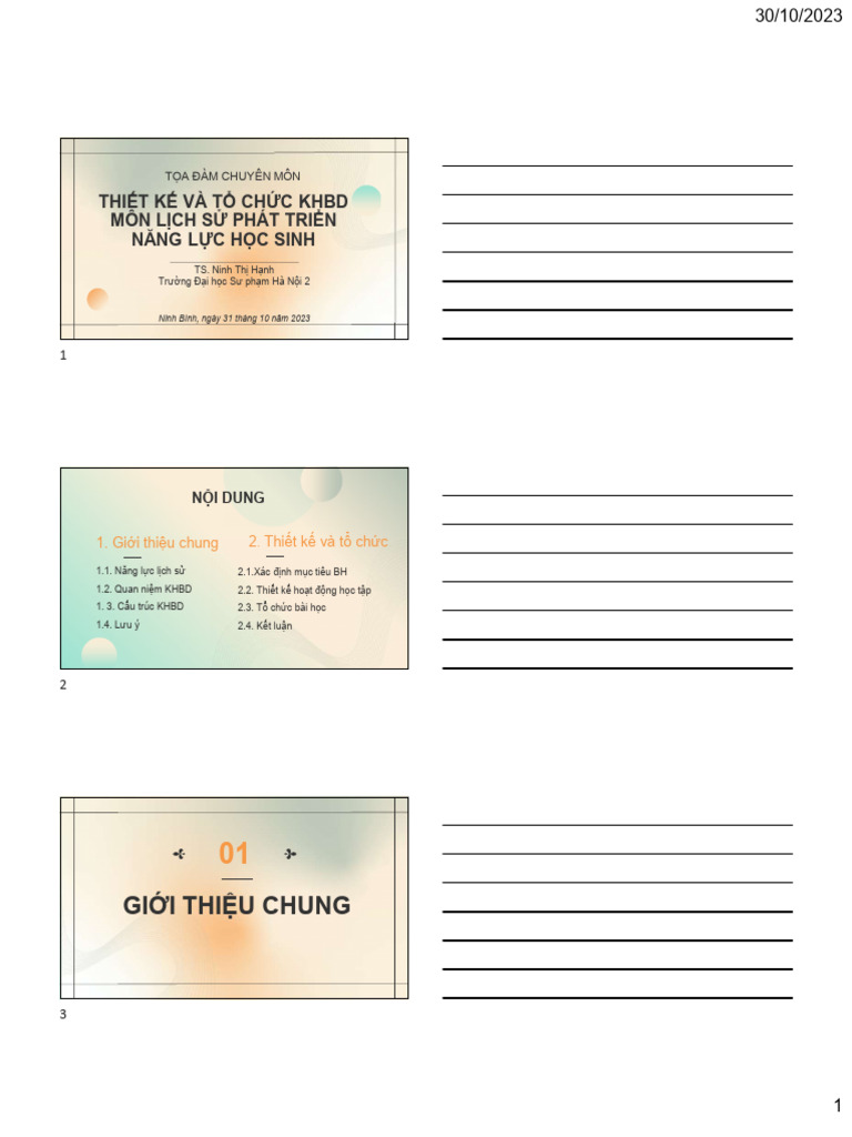 Dạy học lịch sử phát triển NLHS handout | PDF