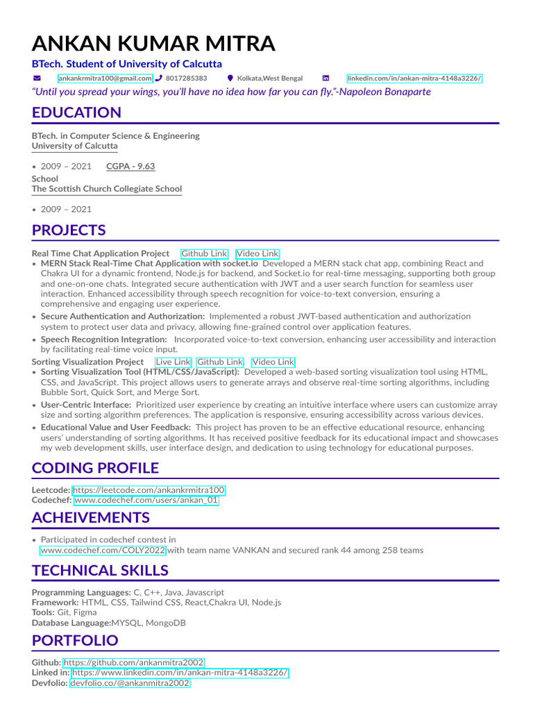 Ankan Mitra Resume PDF | PDF | User Interface | Java Script