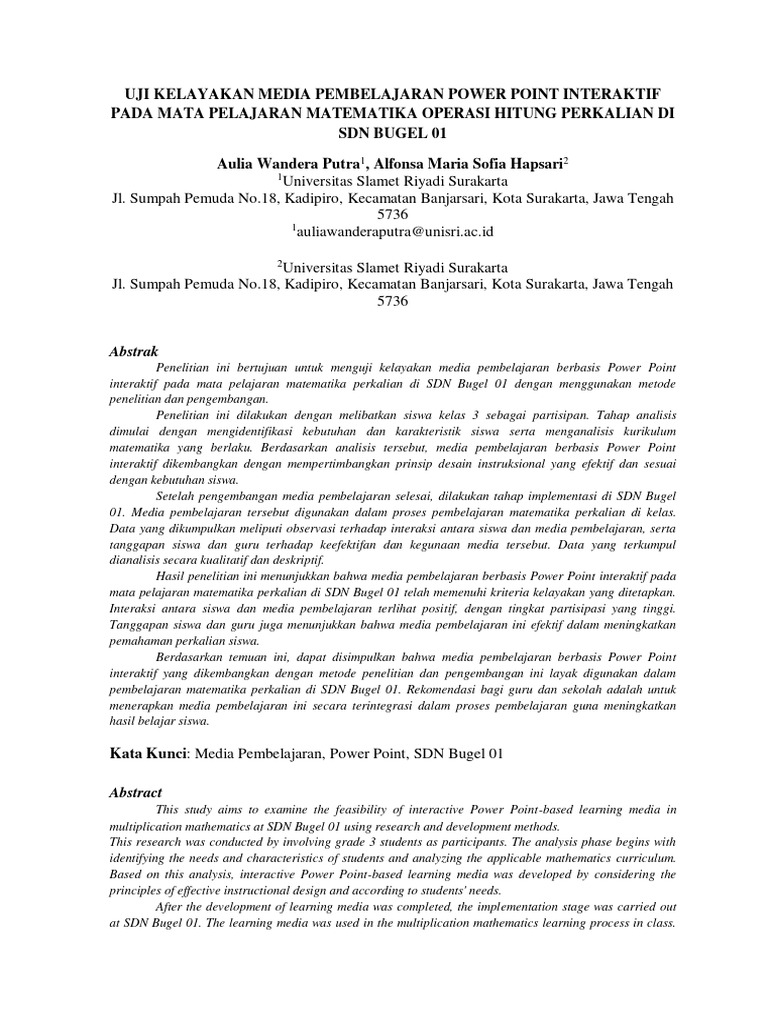 Kelayakan Media Power Point Matematika SD | PDF