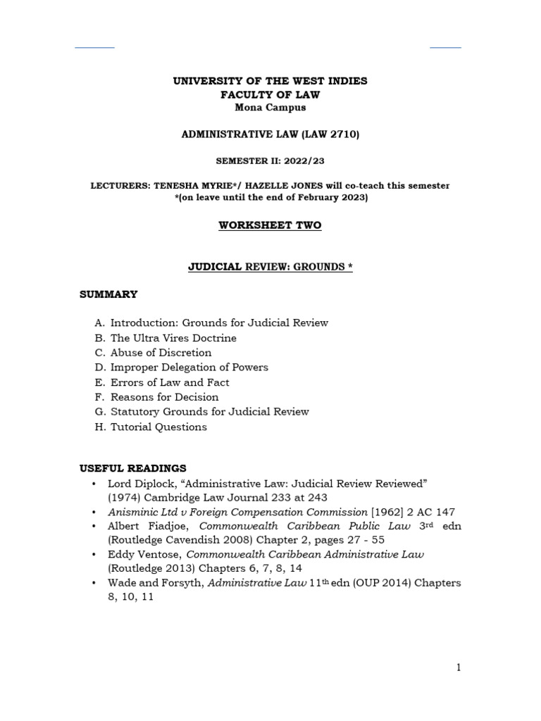 Grounds for Judicial Review Overview | PDF | Government | Political Science