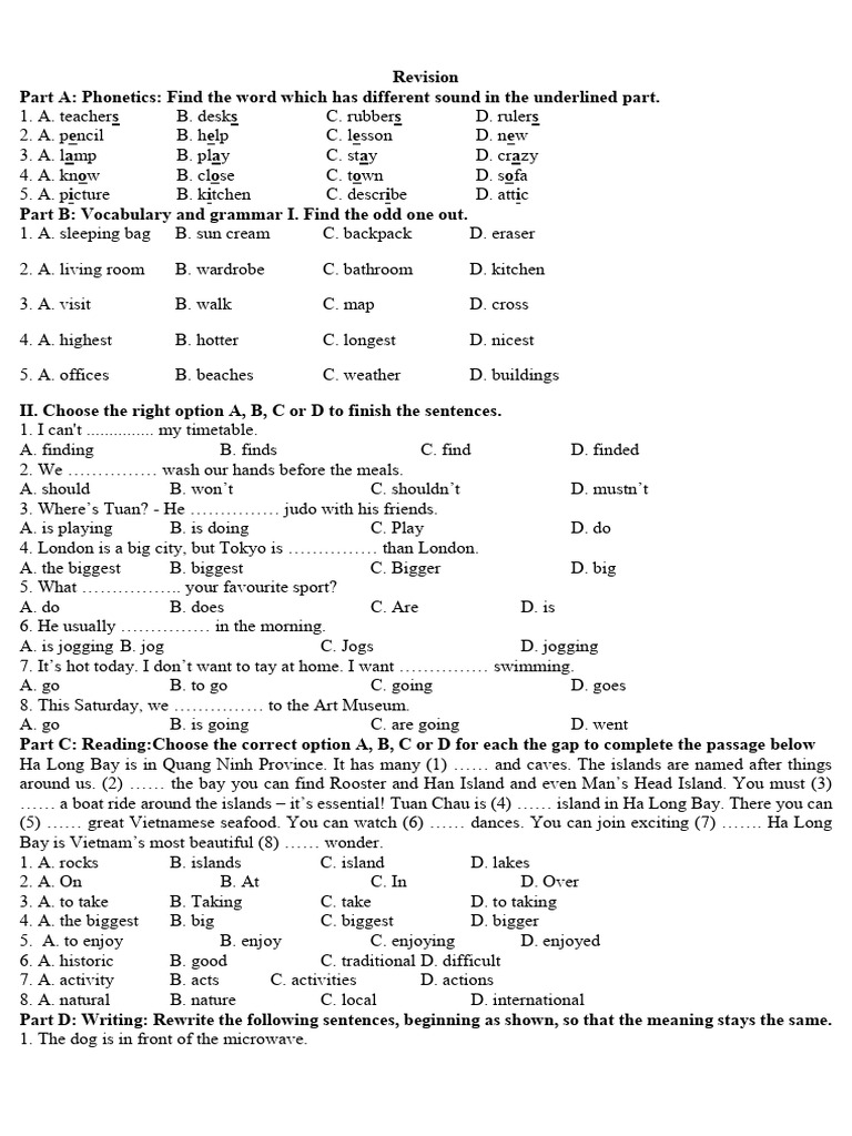 English Practice Grade 7 | PDF