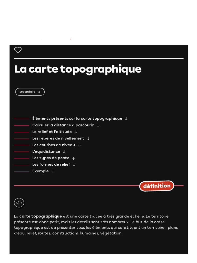 La Carte Topographique | PDF | Topographie | Randonnée