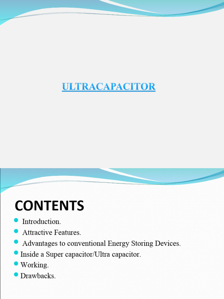 Ultracapacitor PPT 1 | Download Free PDF | Capacitor | Rechargeable Battery