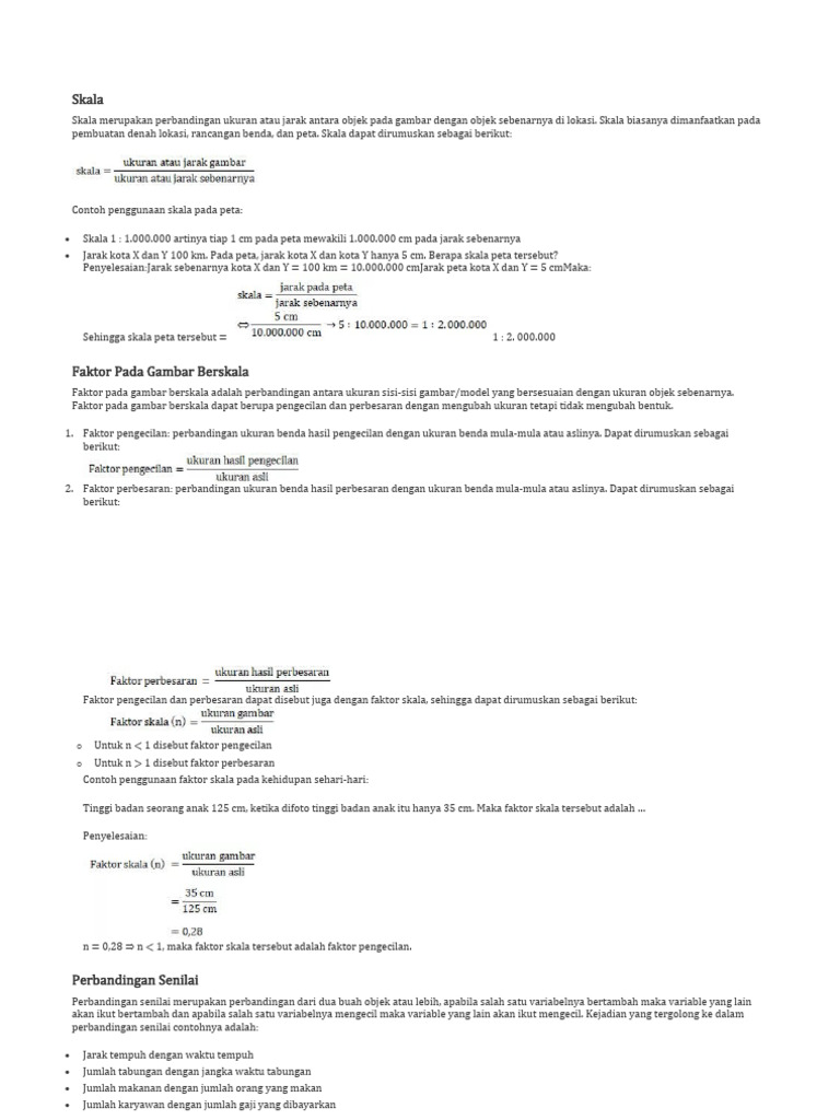Skala dan Perbandingan dalam Matematika | PDF | Metode & Bahan Ajar