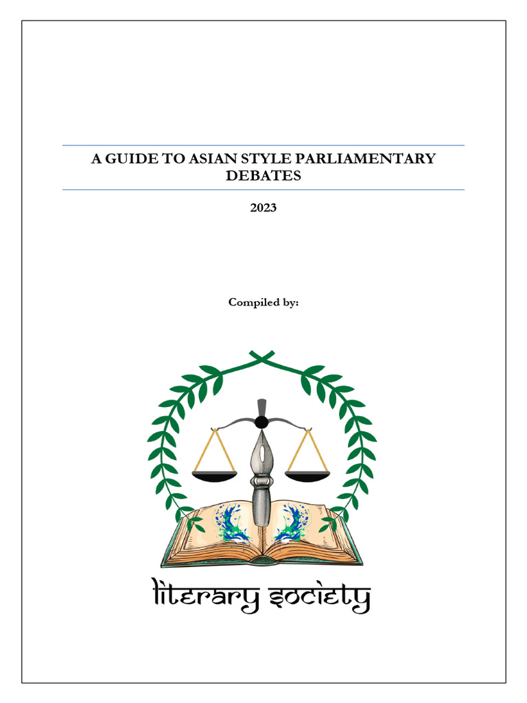 Guide To Asian Parliamentry Debates | PDF | Reason | Argument