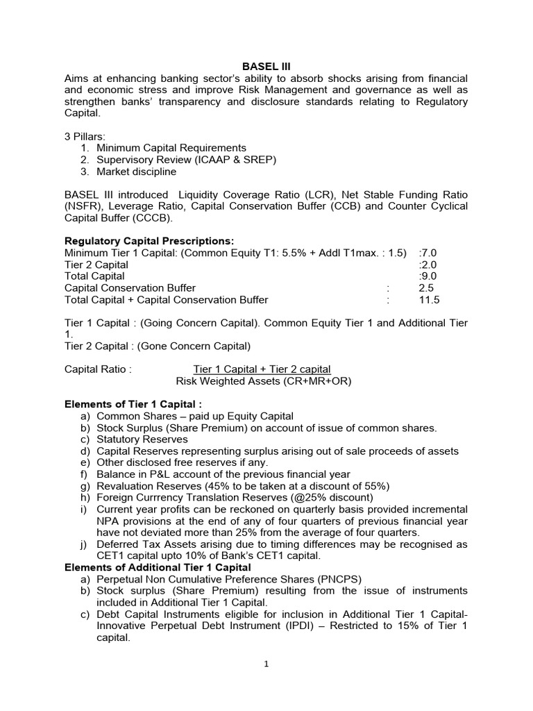 Basel Iii | PDF | Basel Iii | Capital Requirement