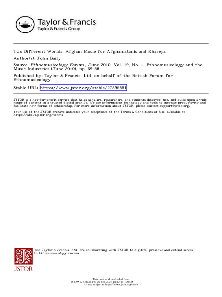 Afghan Music: Two Worlds Explored | PDF | Afghanistan | Mujahideen