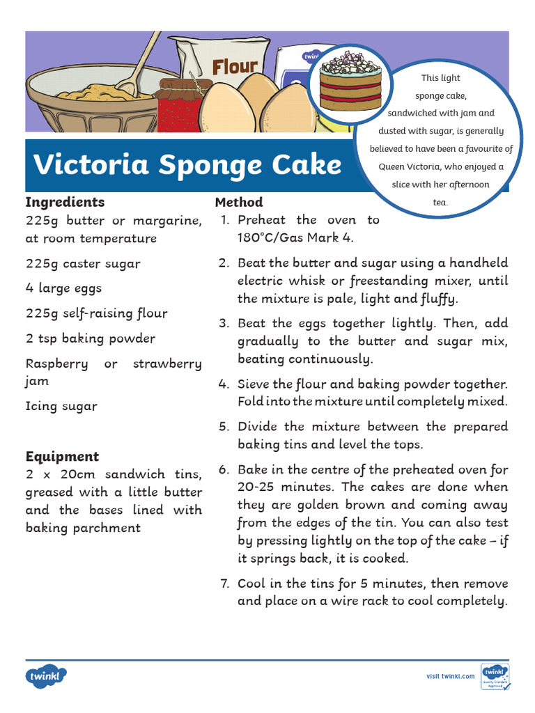 Victoria Sponge Recipe | PDF | Cakes | Desserts