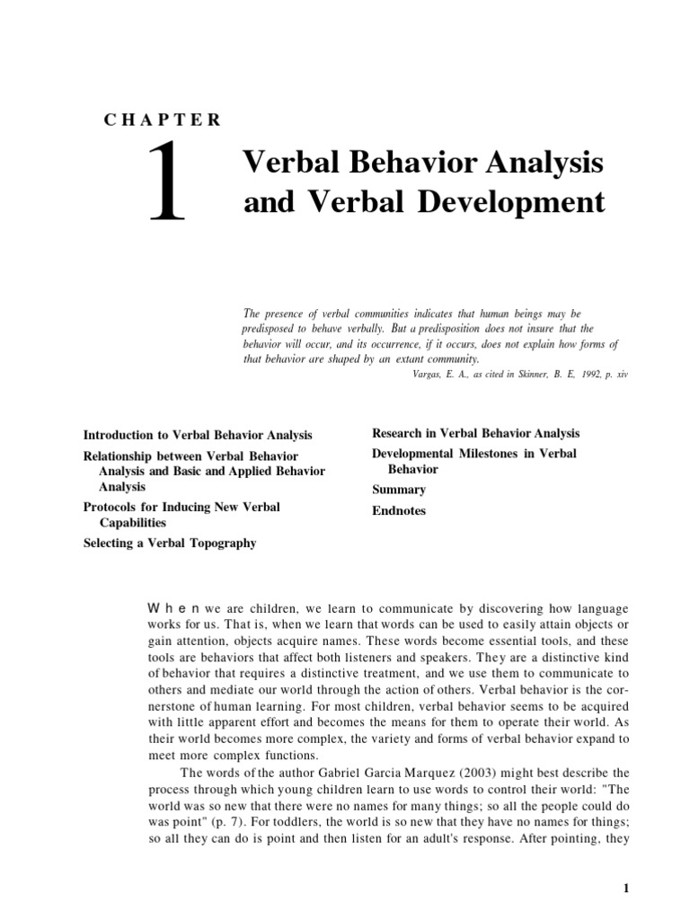 Verbal Behavior Analysis and Verbal Development: Vargas, E. A., As ...