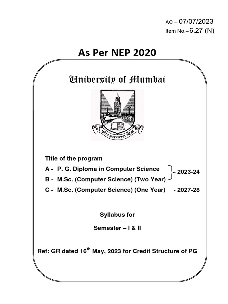 6.27 N MSC Computer Science Syllab - NEP 31.08.2023 - Organized | PDF ...