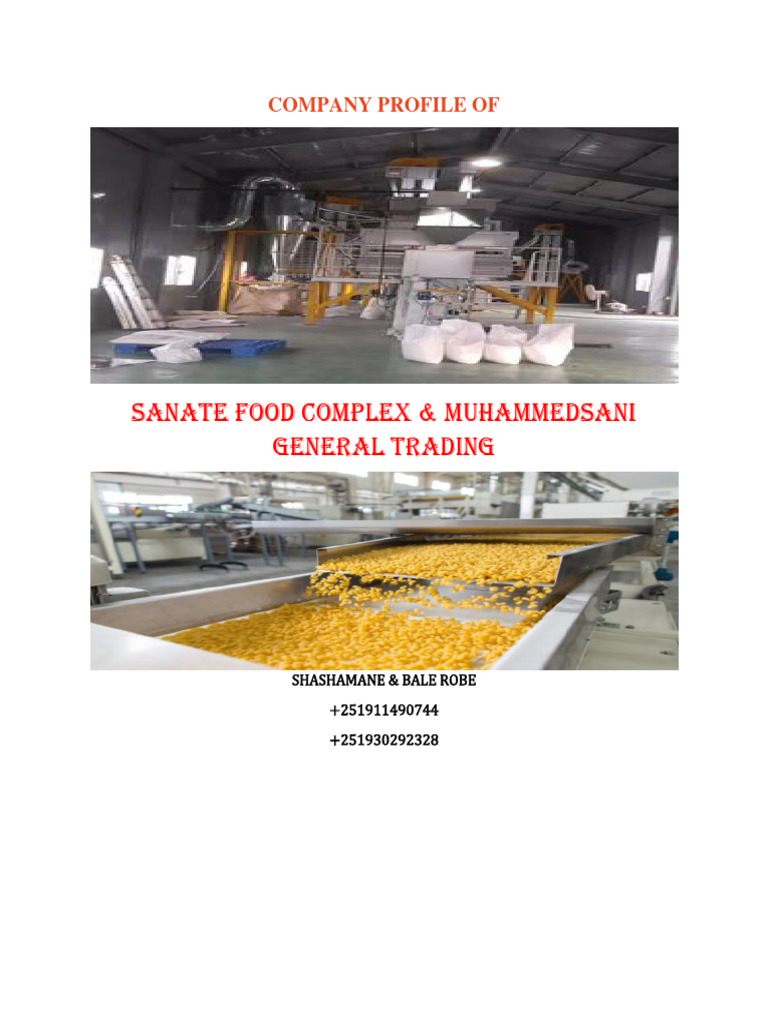 Sanate Food Complex COMPANY PROFILE | PDF | Quality Management ...