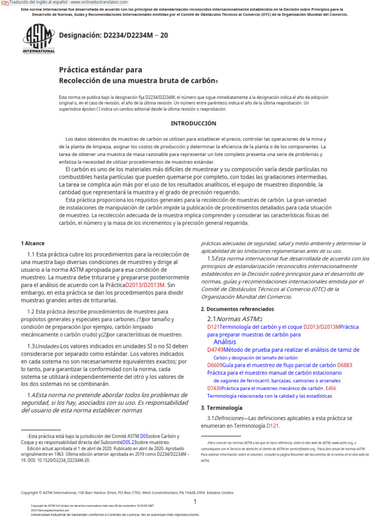 D2234 D2234M-20.en - Es | PDF | Muestreo (Estadísticas) | Probabilidad