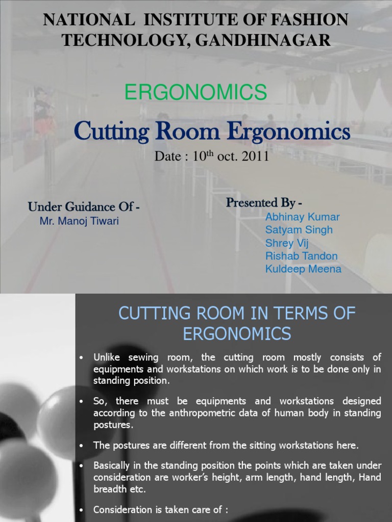 Cutting Room Ergonomics | PDF | Human Factors And Ergonomics | Clothing