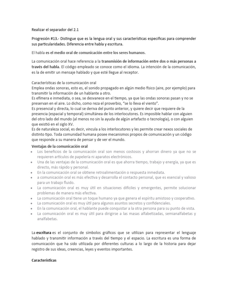 Progresion 13 | PDF | Comunicación | Escritura