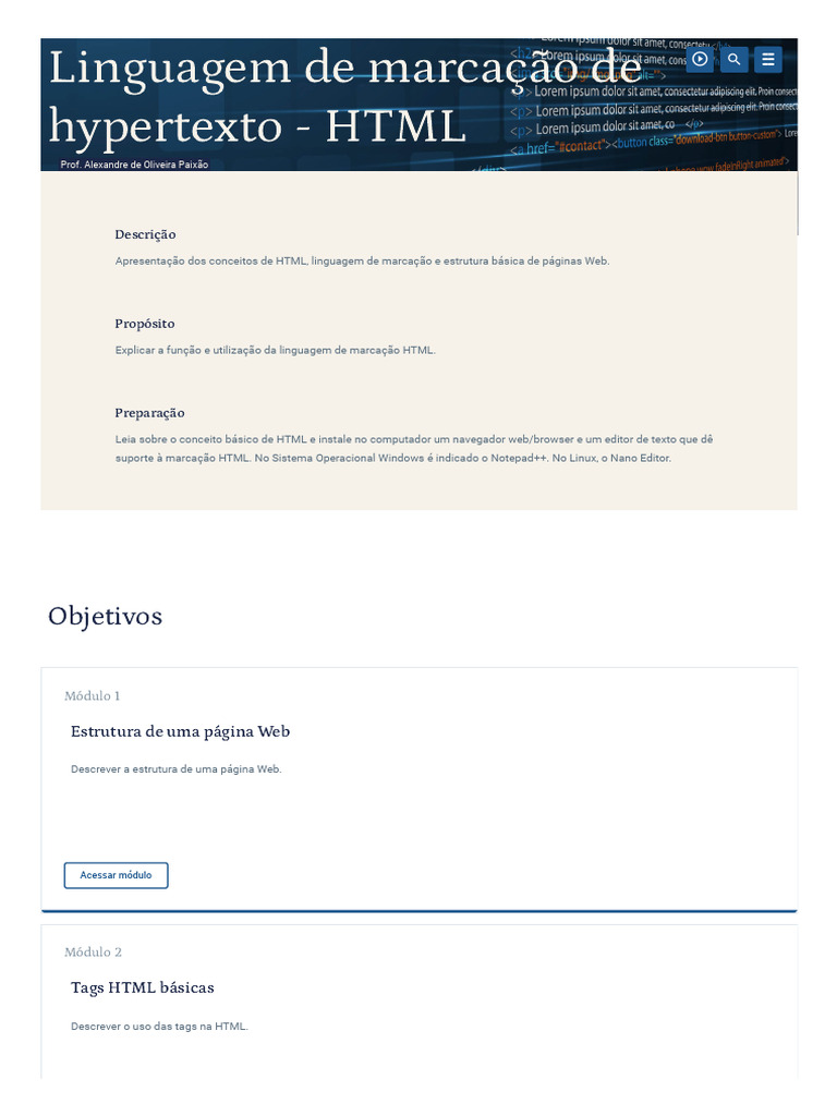 Tema 2 - Linguagem de Marcação de Hypertexto - HTML | PDF | Html | Xhtml