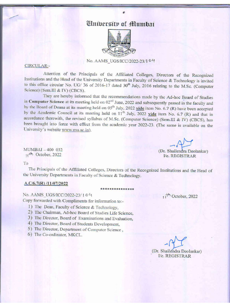Revised MSc Computer Science Syllabus | PDF | Cryptography | Encryption