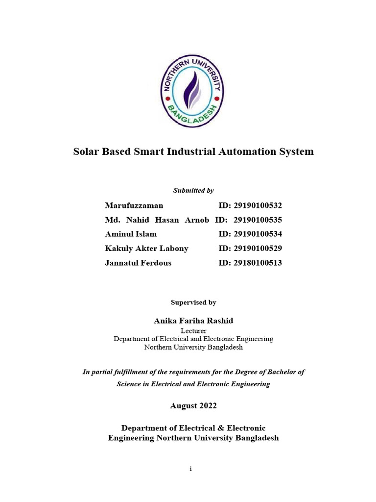 Solar Based Smart Industrial Automation System - Book | PDF | Security ...