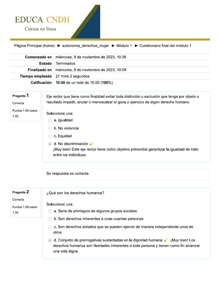 Curso 3 Modulo 1 Examen Final | PDF