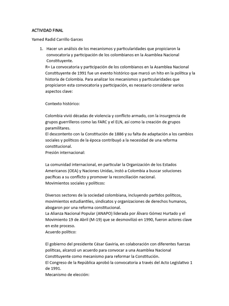 Actividad Final | PDF | Neoliberalismo | Colombia