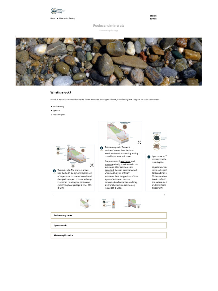 Rocks and Minerals - British Geological Survey | PDF | Rock (Geology ...