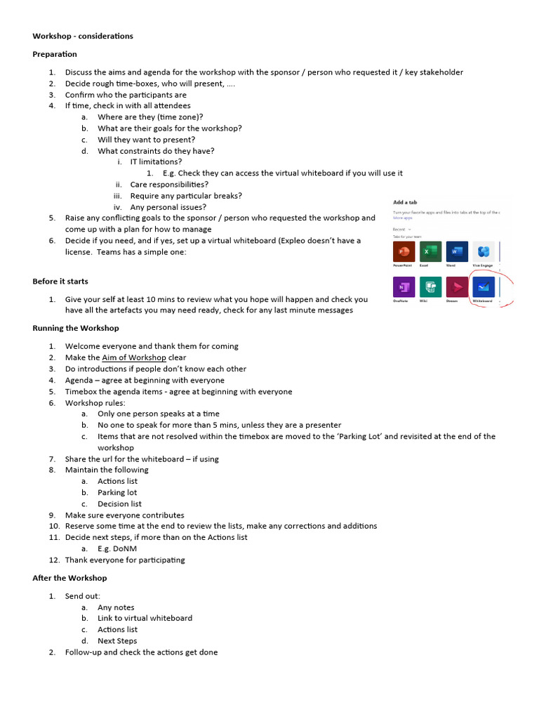 Workshop Preparation Pdf