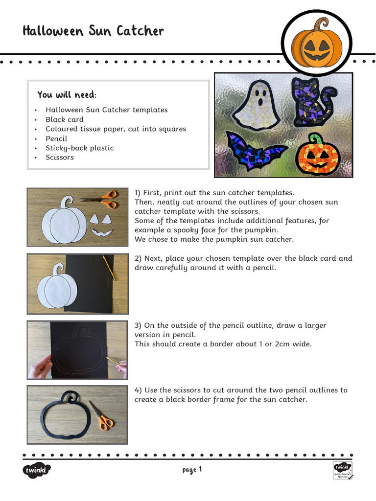 Halloween Sun Catcher Instructions | PDF | Plastic