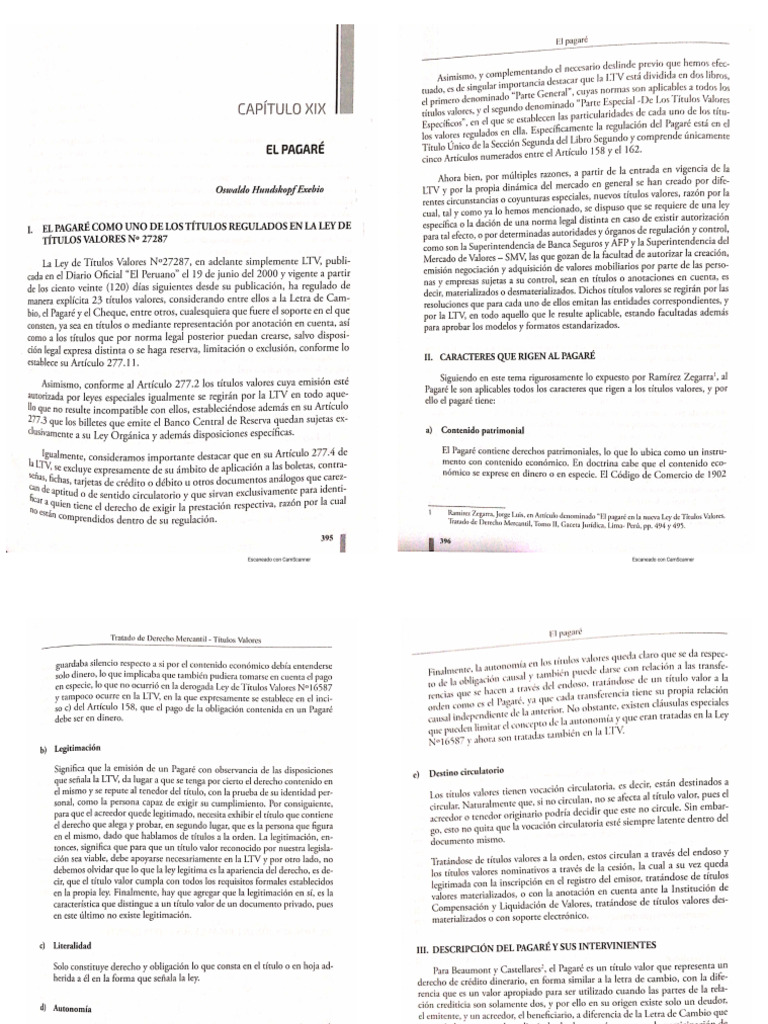 El Pagaré - Oswaldo Hundskopf Exebio | PDF