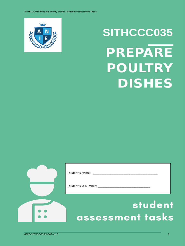 Poultry Dishes Assessment Guide | PDF | Cooking | Recipe