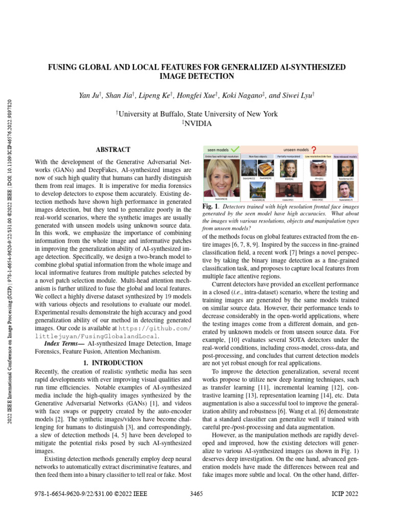 Fusing Global and Local Features For Generalized AI-synthesized Image Detection | PDF ...