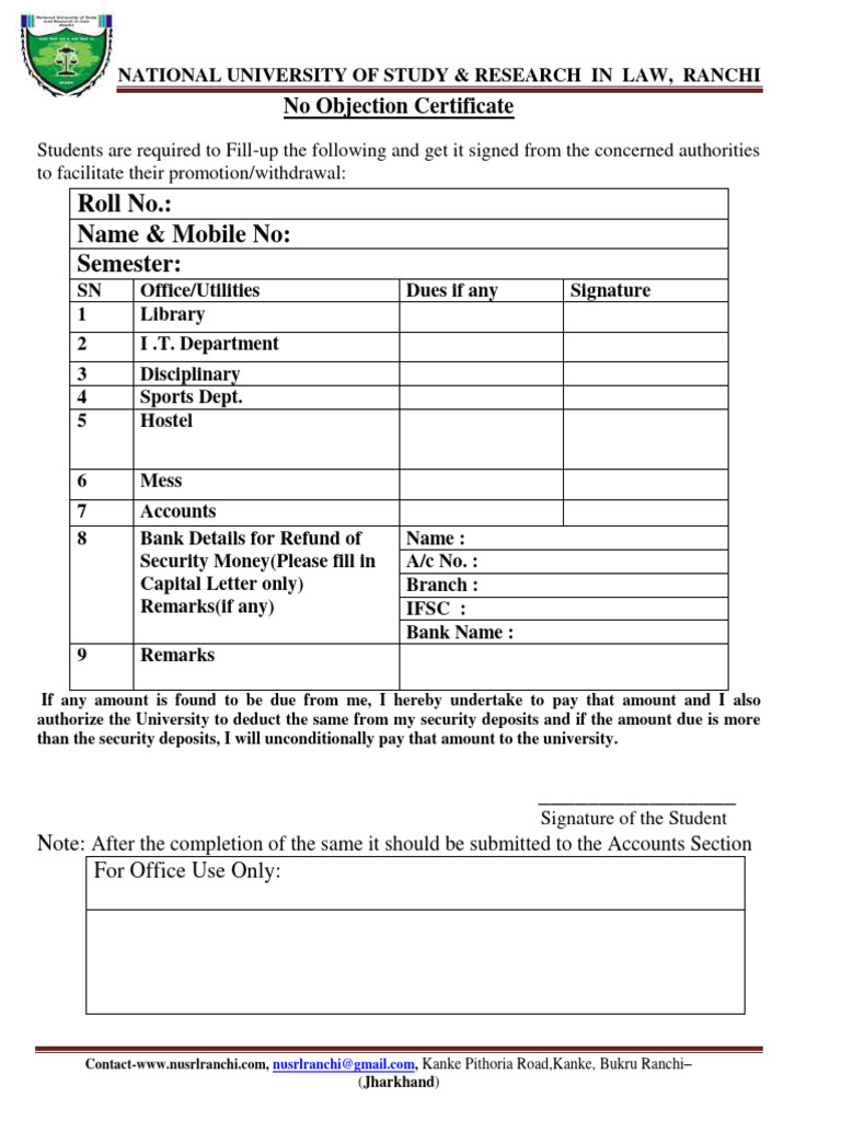 N.O.C. Form | PDF