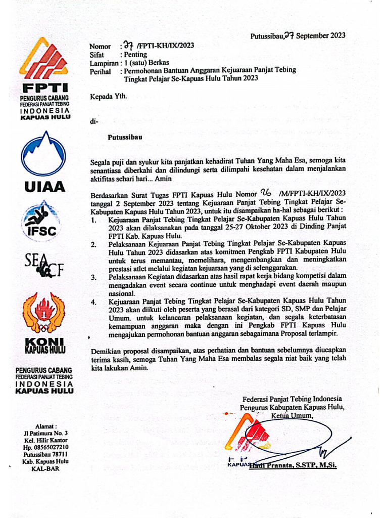 Proposal Panjat Tebing | PDF