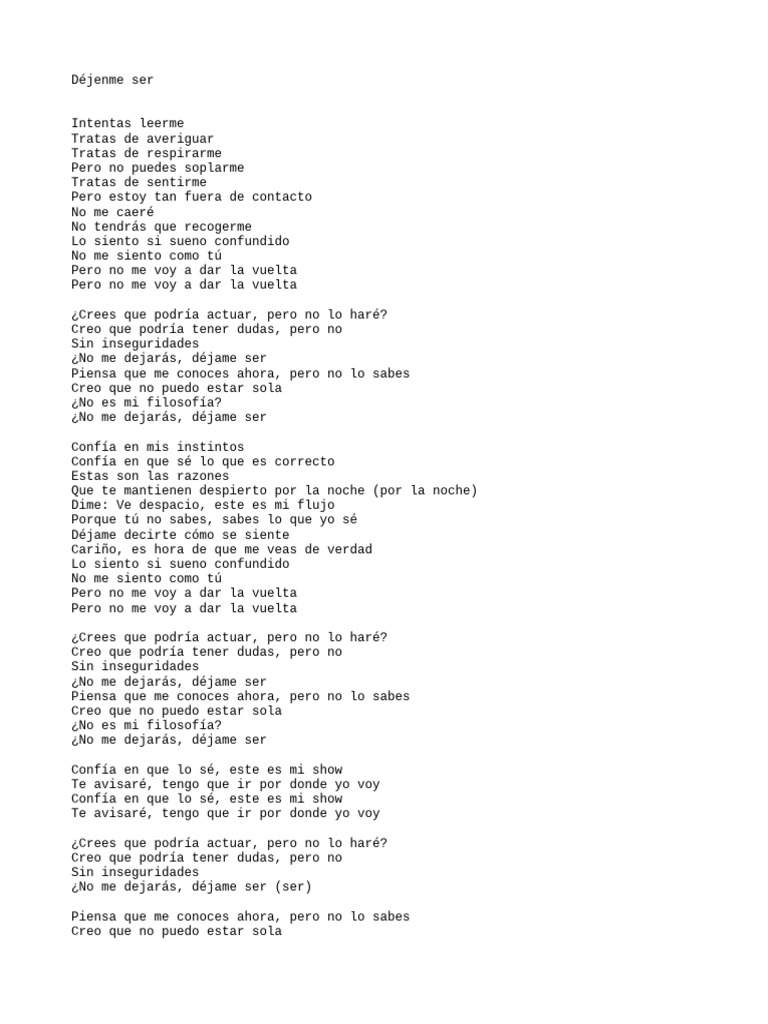 Britney Spears Let Me Be Letra en Español | PDF