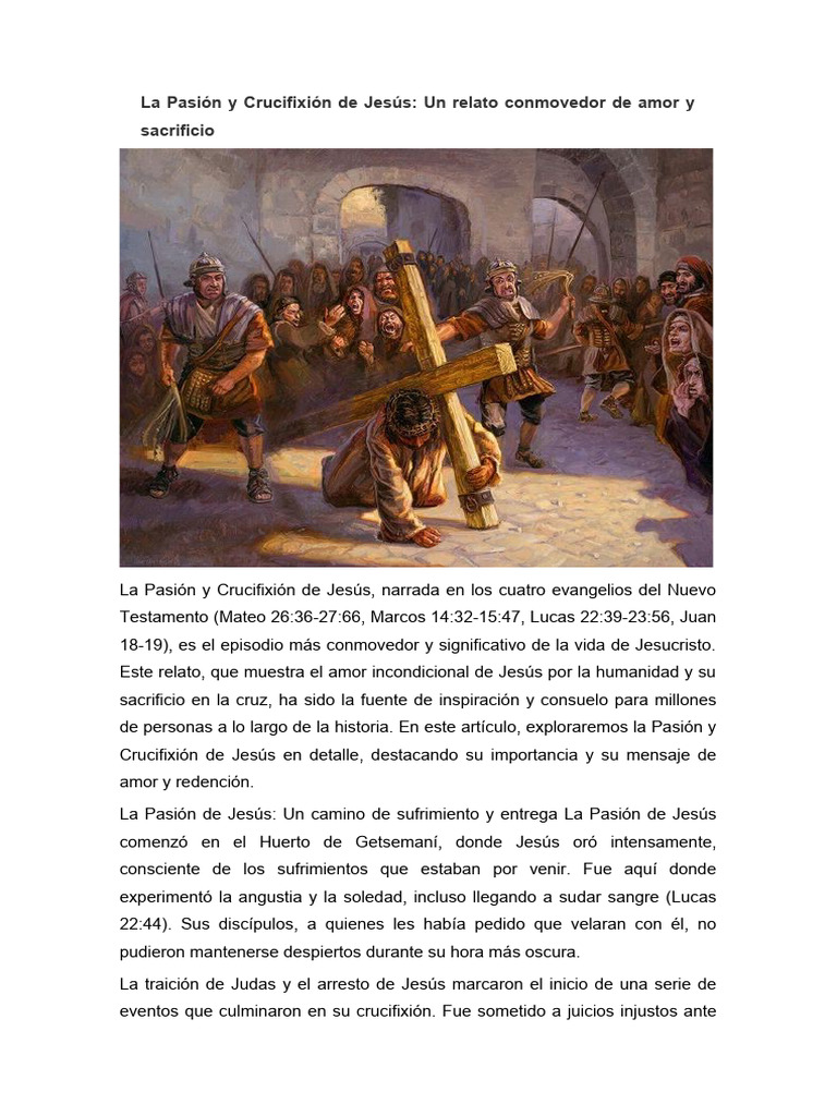 La Pasion de Jesus | PDF | Crucifixion de jesus | Jesús