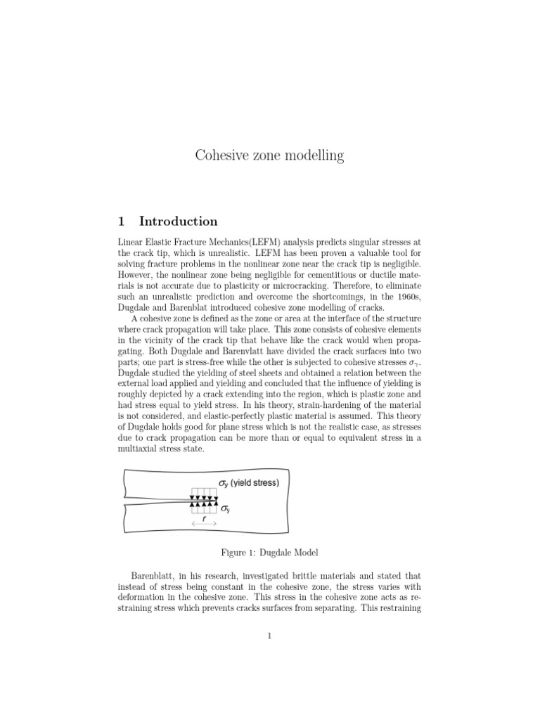 Cohesive Zone Modelling Report | PDF | Fracture Mechanics | Fracture