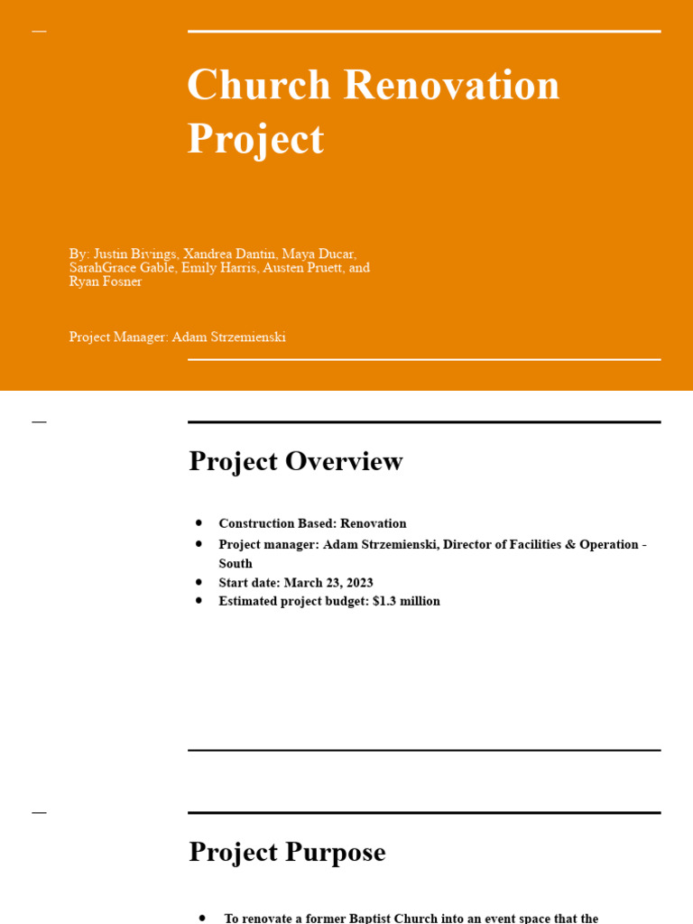Church Renovation Project Overview | PDF | Art