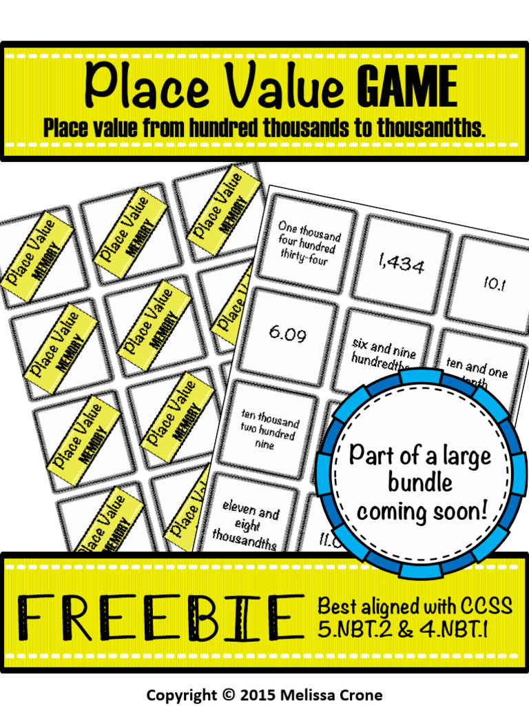 Place Value: Freebie | Download Free PDF | Intellectual Property Law ...