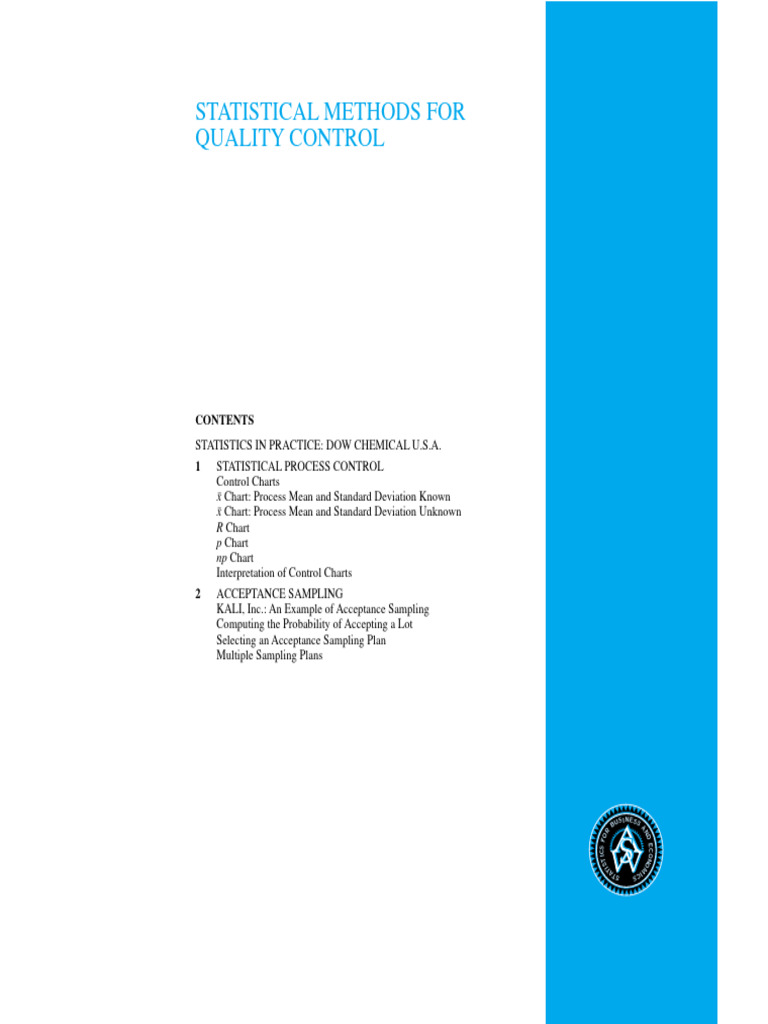 Statistical Quality Control Methods | PDF | Quality (Business) | Standard Deviation