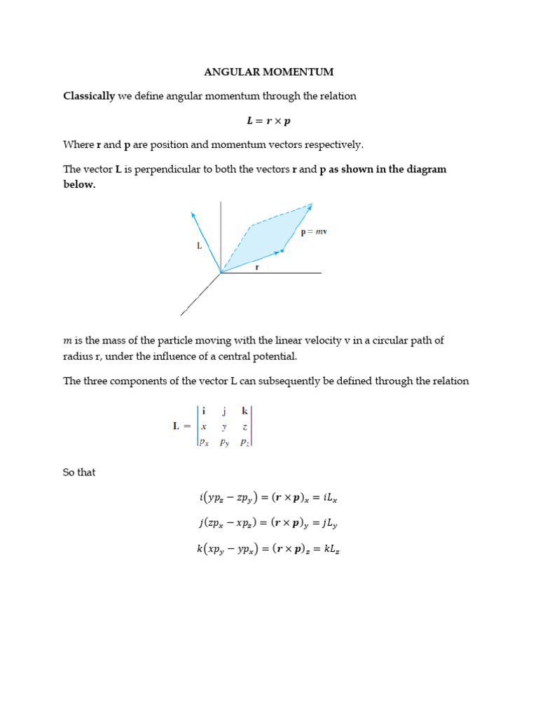 Angular Momentum | PDF | Euclidean Vector | Angular Momentum Angular Momentum | PDF | Euclidean Vector | Angular Momentum
