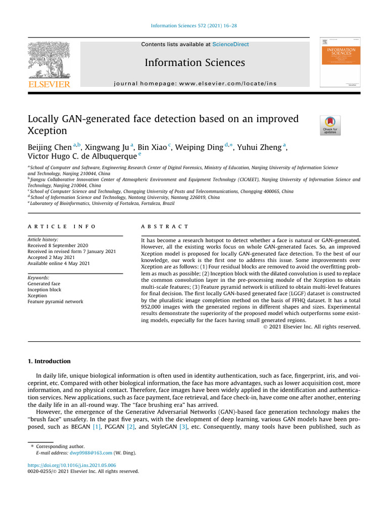 Detecting Locally GAN-Generated Faces | PDF | Applied Mathematics | Statistics