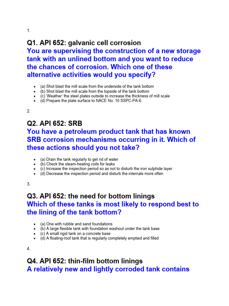 API 652 Lining | PDF | Corrosion | Civil Engineering