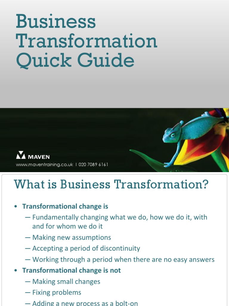 Business Transformation Quick Guide | PDF | Change Management | Project ...