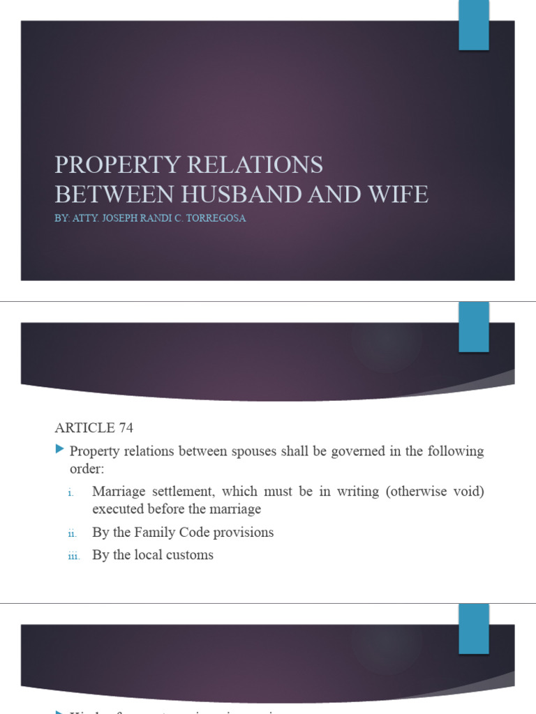6 Gls Civil Law Review I Family Code PPP 6 Property Relations Part 1 ...
