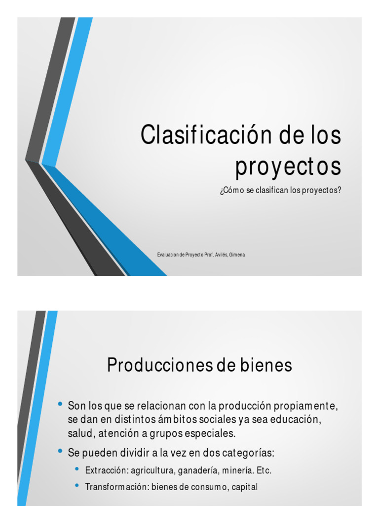 2 Clasificación de los proyectos | PDF
