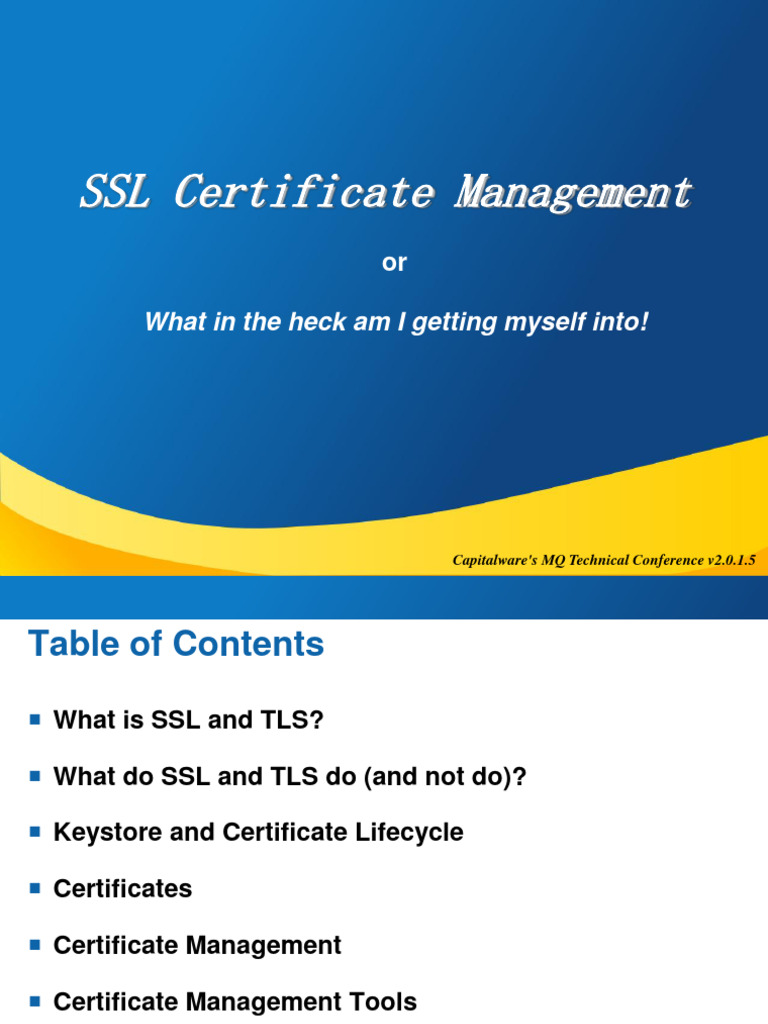 MQTC v2015-SSL-TLS Using and Managing Certificates | PDF | Transport ... MQTC v2015-SSL-TLS Using and Managing Certificates | PDF | Transport ...